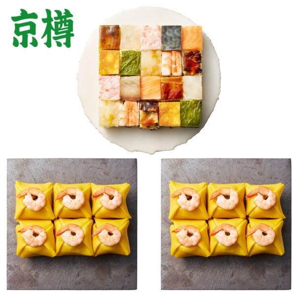京樽の看板商品を一回り小さくした「姫茶きん鮨」と、彩り鮮やかな箱寿司「上方鮨20貫」を組み合わせたセットです。【セット内容】冷凍 姫茶きん鮨 2パック、上方鮨20貫1パック【内容量】冷凍 姫茶きん鮨6個（321g）×2パック、上方鮨20貫（...