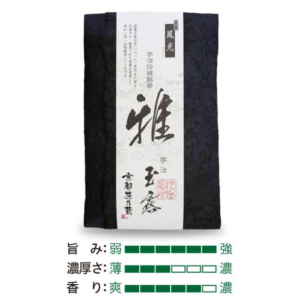 甘みと、しっかりした旨み。バランスのとれた高級玉露です。お中元やお歳暮、プレゼント、帰省の手土産などにも最適。