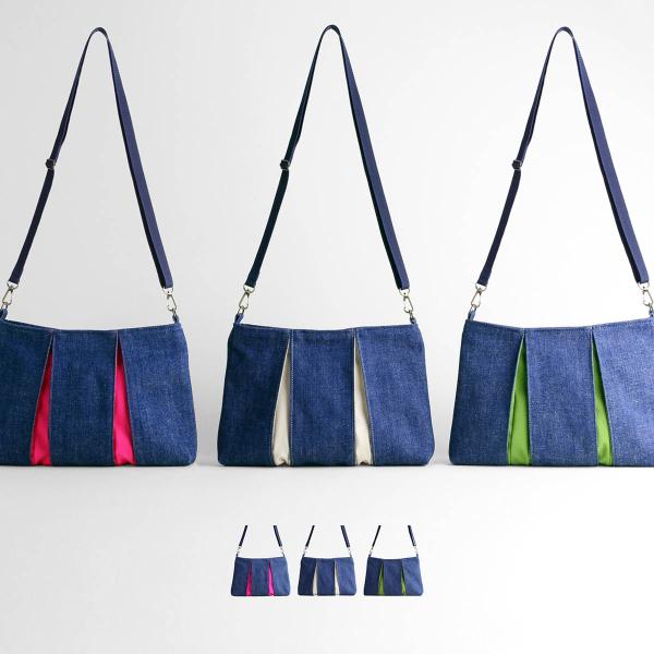 人の五感に訴え、心に響くもの創りを目指す工房「光章」。希少性が高く手織りに近い素材感が魅力の岡山産セルビッチ（耳付き）デニムに挿し色が美しく映えます。紐の長さが調整でき軽いのでバッグの重さを感じることなく使える優れもの。また、肩紐を取り外し...