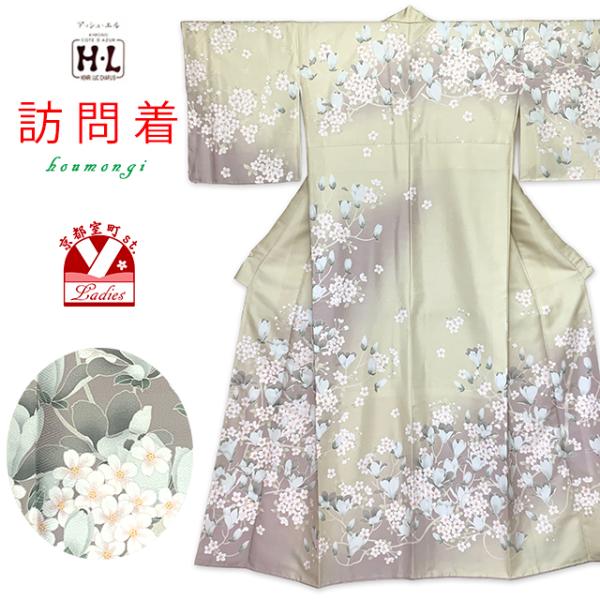 ●プレタ訪問着・サイズ【着物】　フリーサイズ　身丈：　１６５cm　裄丈：　　６８cm　袖丈：　　４９cm※適応身長：　１５５cmから１６５cm・素材ポリエステル１００％・生産　中国製※商品は、ご注文後にお取り寄せさせていただきますので、即日...