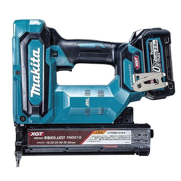 マキタ　40Vmax　40mm 充電式仕上釘打　FN001GRDX　2.5Ah×2個付モデル●バッテリBL4025×2本・充電器DC40RA・ケース付●ホースレスで軽快！美しい仕上がり●クラス最強！エア式同等の打込み※マキタ調/マキタ55m...