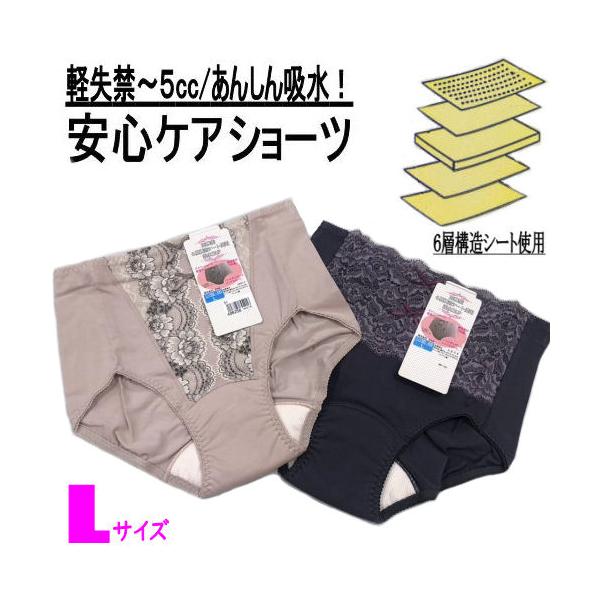 商品名　安心ケアショーツ　婦人用　失禁パンツサイズ　Lサイズ(ヒップ：９２-１００cm)素材/製造　綿９５％・ポリウレタン５％　ベトナム製カラー（色をお選びください）　ベージュ・パープルその他の用途●例えばこんな時の尿漏れなどに・・。　　ス...