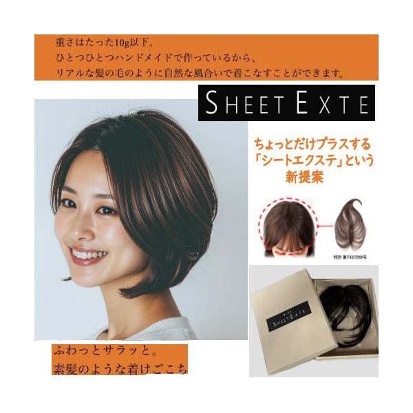 商品名  シートエクステ　トップエクステンションサイズ（毛長）ショート　フロント／12.5cm　サイド／17cm　トップ／17cm　バック／17cmミディアム　フロント／12.5cm　サイド／25cm　トップ／25cm　バック／25cm重さ...