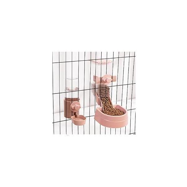 製品サイズです:ペット自動給餌器(12*12*24cm) ，オートウォーターディスペンサー（16*7.5*19cm) ペットフード自動補充機能付き重力式給餌器 電気を使わず、自動で補充する。置き去りにされた犬や猫に最適です。PVC + AB...