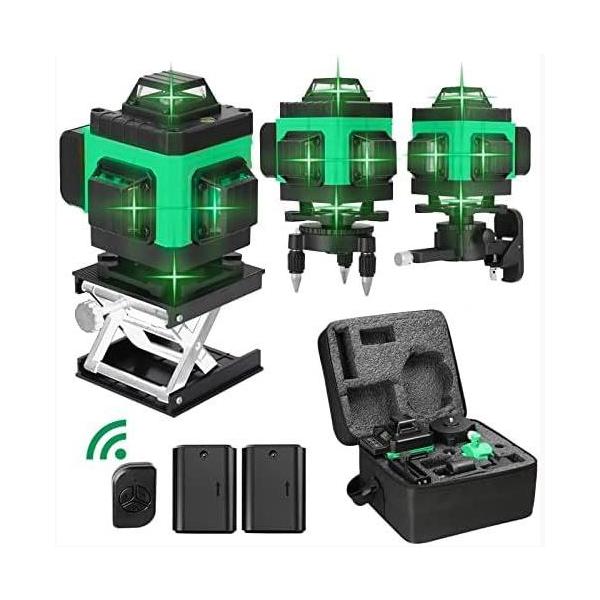 新品です   初期不良等での返品保証付き、ご安心購入してください。よろしくお願い致します。商品詳細：16ライングリーンレーザ墨出し器です　　　縦360° フルライン×2本　　　横360° フルライン×2本【自動水平補正と傾斜感知機能】  本...