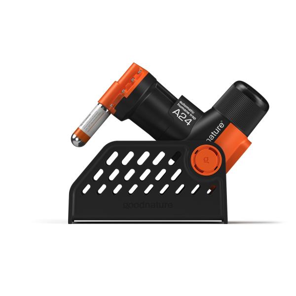 スタンドがあることで、畑の中など壁のない場所でも、GoodNatureA24を設置することができます。A24 トラップを新しい場所に移動する際に、ガス抜きや減圧を行う必要はありません。本体がトレイ形状になっているため、ネズミに触れることなく...