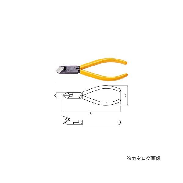 【メーカー】●花園工具（株）【特長】●あらゆる電気工事・通信工事の細線や銅線の切断に最適です。【仕様】●サイズ：100mm(4in)●寸法(mm)：A/110・B/45・C/12・D/8・角度/38°・刃幅/18●切断能力(φ)：鉄線1.0...