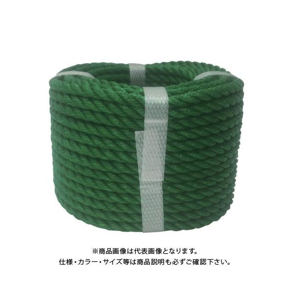 【メーカー】●(株)ユタカメイク【特長】●軽量で水に強く、強力でショックにも強いロープです。【用途】●ネット、農園芸、インテリアなど。【仕様】●色：緑●線径(mm)：6●長さ(m)：20●包装形態：バンド掛巻●3つ打【材質・仕上げ】●ポリエ...
