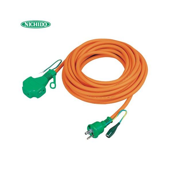 【メーカー】●日動工業（株）【仕様】●定格：15A/125V1500W●電線色：橙●電線種：SVCT2.0mm2×3芯●電線長：10m(極太ソフト電線)●重量：1.9kg