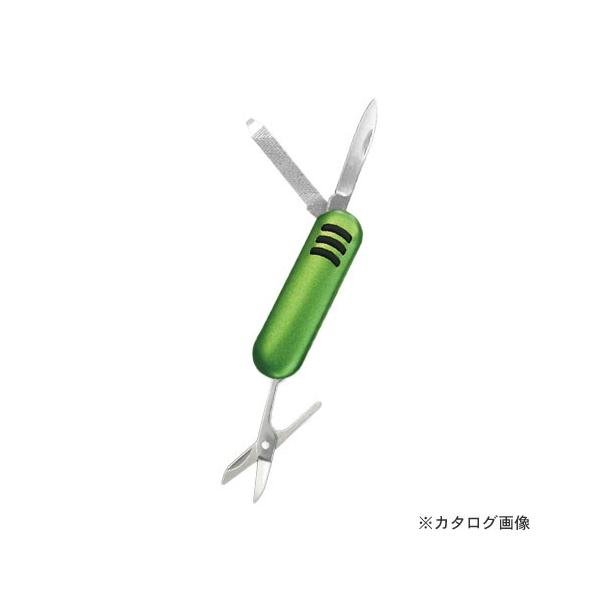 【メーカー名】●（株）コンテック【特長】●よく使うツールをこれ一本で携帯！●作業、キャンプ、釣りなどに【仕様】●カラー：グリーン●寸法：約H61×D11×W19mm(本体収納時・キーホルダーを含まない)●質量：25g(キーホルダーを含まない...