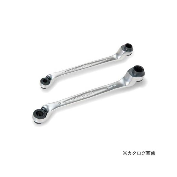 【メーカー名】●ＴＯＮＥ（株）【特長】●めがねの首部分に７５度の角度が付いた両頭ラチェットめがねレンチ（深穴タイプ）です。●ヘッド部は７５度の角度でオフセットしているため、障害物をよけての作業が可能です。●めがね部はツバ付のため座ぐり部など...