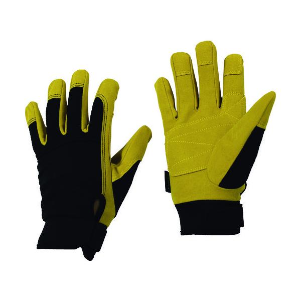 【メーカー】●おたふく手袋（株）【仕様】●色：ブラック/キャメル●サイズ：LL●全長(cm)：23.0●手のひら周り(cm)：21.0●中指長さ(cm)：9.5●厚さ(mm)：0.6●袖口タイプ：マジック止め【材質・仕上げ】●手のひら部：人...