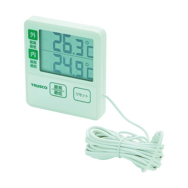 【メーカー】●トラスコ中山（株）【仕様】●測定温度範囲(℃)：‐10〜50℃●温度表示範囲(℃)：‐10〜50℃●温度最小表示(℃)：0.1●電源(V)：単4形乾電池×1個(別売)●測定温度範囲(℃)IN/OUT：-10〜50/-20〜70...