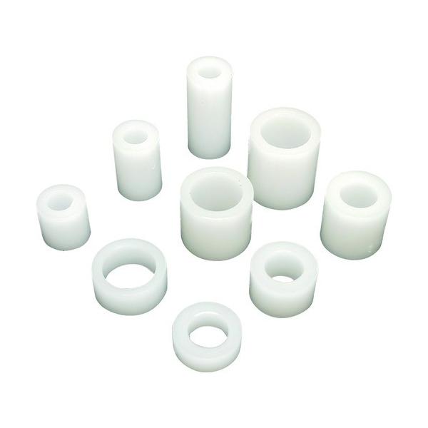【メーカー】●（株）名取製作所【仕様】●全長(mm)：30●色：白●内径(mm)：6.2●外径(mm)：9●使用ねじ：M5用【材質・仕上げ】●ポリアセタール(UL94HB)【1注文あたり入数】●200個【質量】●282.300G