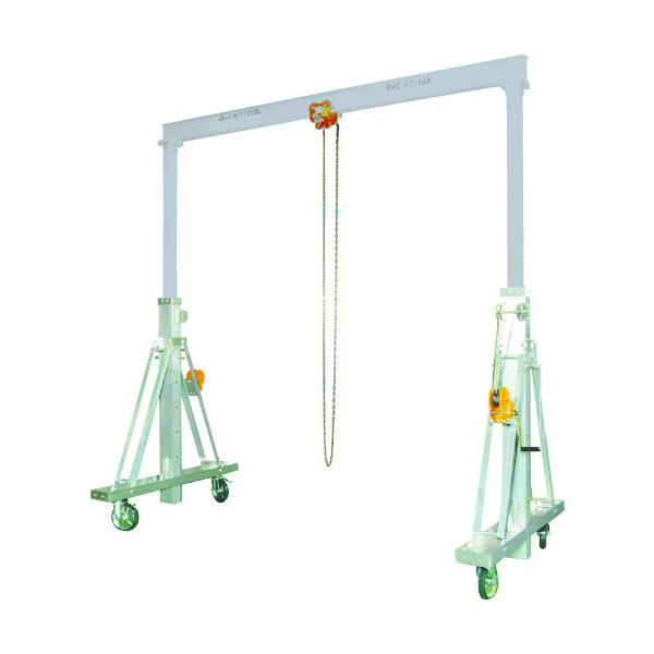 【メーカー】●（株）スーパーツール【仕様】●定格吊荷重(t)：1.0●全幅(m)：3●全高(m)：1.98〜3.17●揚程(m)：2.2〜3●移動用キャスター(4輪自在ブレーキ付)およびギヤードトロリー付●伸縮式●組立式【セット内容・付属品...