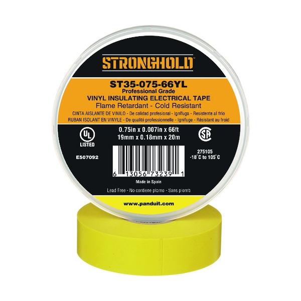 【メーカー】●ストロングホールド【仕様】●色：黄●幅(mm)：19.1●長さ(m)：20●厚さ(mm)：0.18●粘着力(N/10mm)：2.2●引張強度(N/10mm)：30●使用温度範囲(℃)：-18〜105●屋内外用●伸び率：260％...