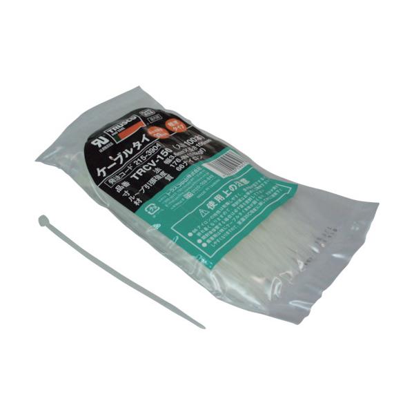 【メーカー】●トラスコ中山(株)【仕様】●色：白●幅(mm)：2.4●長さ(mm)：75●厚さ(mm)：1●最大結束径(mm)：15●引張強度(N)：78.4●最小結束径(mm)：2●一度締めると、切断しない限り外すことはできません。●屋内...