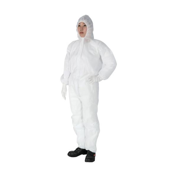 【メーカー】●トラスコ中山（株）【仕様】●色：ホワイト●サイズ：M●適合身長(cm)：170〜176●適合胸囲(cm)：92〜100●適合股下(cm)：74●タイプ：1層●使い捨てタイプ【材質・仕上げ】●不織布（１層・コーティングなし）目付...