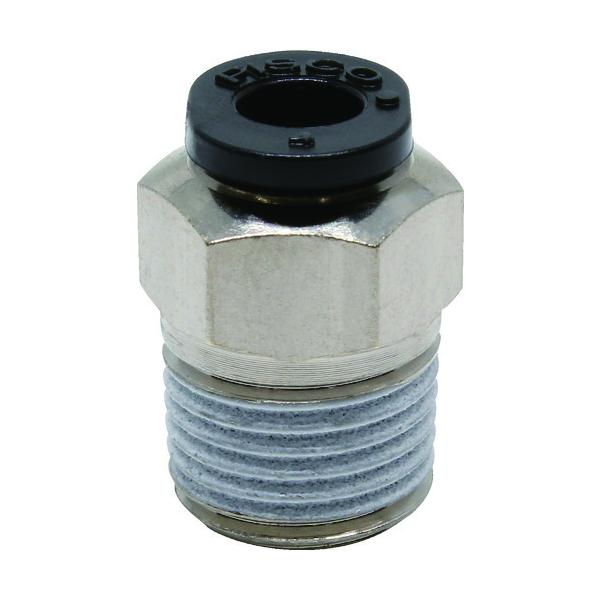 【メーカー】●（株）日本ピスコ【仕様】●適合チューブ外径(mm)：4●接続口径：R1/8●六角対辺(mm)：10●流体温度(℃)：0〜60(凍結なきこと)●全長(mm)：15.6●使用流体：空気●適合チューブ外径D(mm)：4●使用温度範囲...