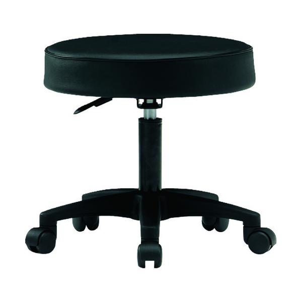 【メーカー】●藤沢工業（株）【仕様】●張地：ビニールレザー張り●色：ブラック●脚色：ブラック●座幅(mm)：440●座高(mm)：441〜571●座奥行(mm)：440●幅(mm)：467●キャスター径：50mm●組立目安：1人15分●座上...