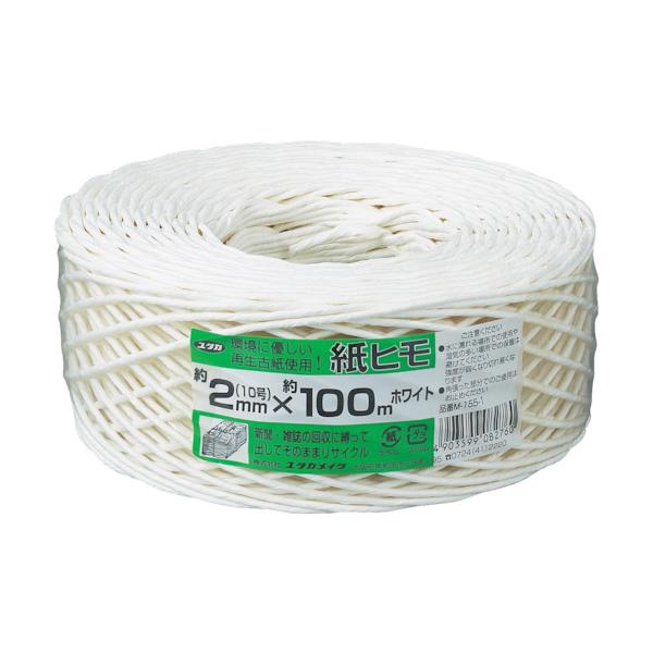 【メーカー】●（株）ユタカメイク【仕様】●色：ホワイト●標準幅(mm)：2●長さ(m)：100●シュリンク包装【材質・仕上げ】●再生紙【質量】●200.000G