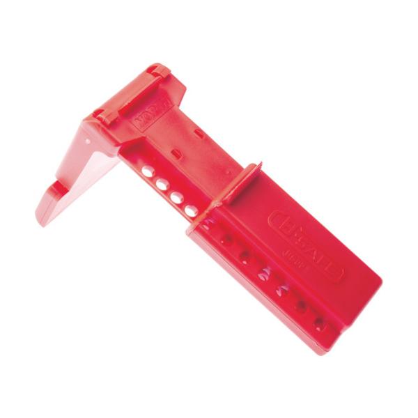 【メーカー】●パンドウイットコーポレーション【仕様】●色：赤●適合ハンドルサイズ(mm)：24×254.0●使用可能鍵スペース(A)：25.4mm以上●取付可能パドロックシャックル径：Φ7.6mm以下●施錠時のスペースが25.4mm以上必要...