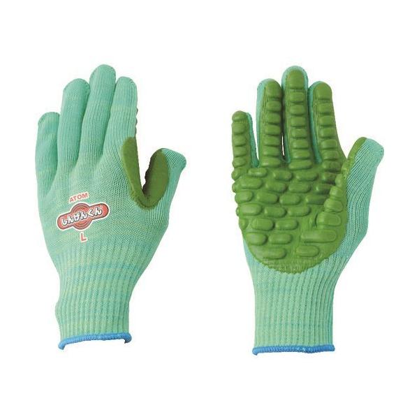 【メーカー】●アトム（株）【仕様】●色：グリーン●サイズ：L●全長(cm)：23.5●手のひら周り(cm)：22.0●中指長さ(cm)：7.8●厚さ(mm)：0.6(手のひら)/0.2(手の甲)【材質・仕上げ】●手袋:綿、ナイロン●振動軽減...