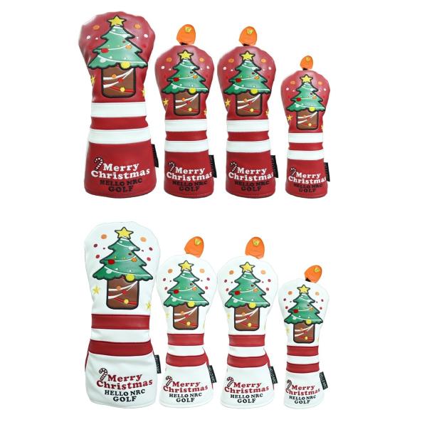 ゴルフヘッドカバー ドライバー440cc 460cc用カバー ウッド用カバー ユーティリティ UT用カバー 単品 防水仕様 クリスマス 聖誕 送料無料冬のシーンにピッタリ、クリスマスツリーデザイン、高品質のPUレザーで、しっかりクラブヘッド...
