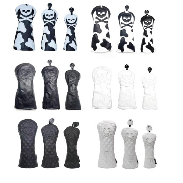 ゴルフヘッドカバー ウッド用カバー ドライバー用 460cc440cc用カバー ユーティリティ用 UT用カバー スカル柄