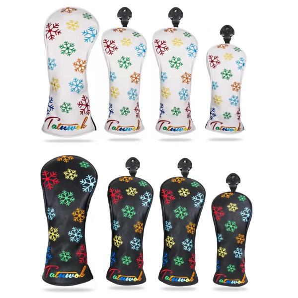 ゴルフヘッドカバー ドライバー440cc 460cc用カバー ウッド用カバー ユーティリティ UT用カバー 4点セット 防水仕様 雪の花 送料無料(キーワード)ゴルフ ヘッド カバー クラブ DR FW UT ドライバー フェアウェイ ウッ...