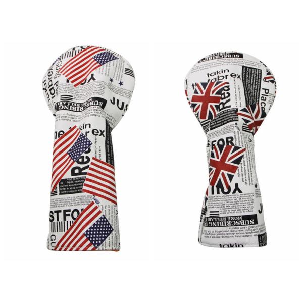 ゴルフヘッドカバードライバー用カバー 防水仕様 イギリ ス アメリカ模様 単品 送料無料