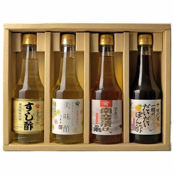 庄分酢の売れ筋4点セット。お試しサイズでお手軽料理。