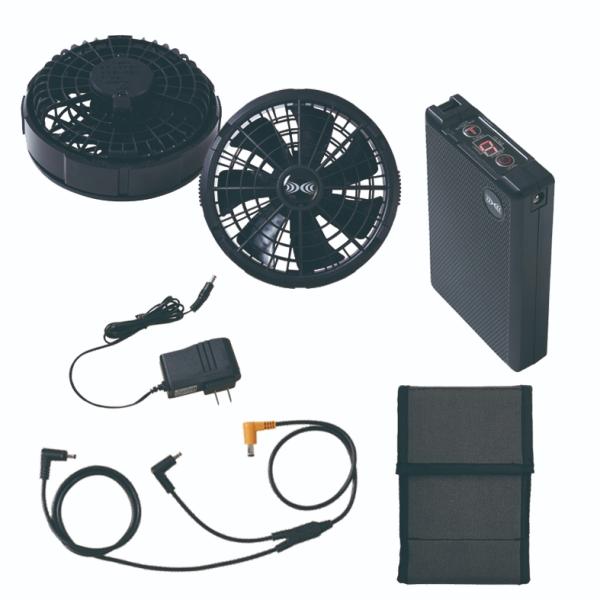 空調服　スターターキット?空調服を起動させるために必要なデバイスをワンパックしたスターターキット?最大風量106?/秒ターボーモード対応ファン＆最大電圧18Ｖの大容量バッテリーのセットターボモードとは、18Vで20秒、16Vで4分40秒動作...