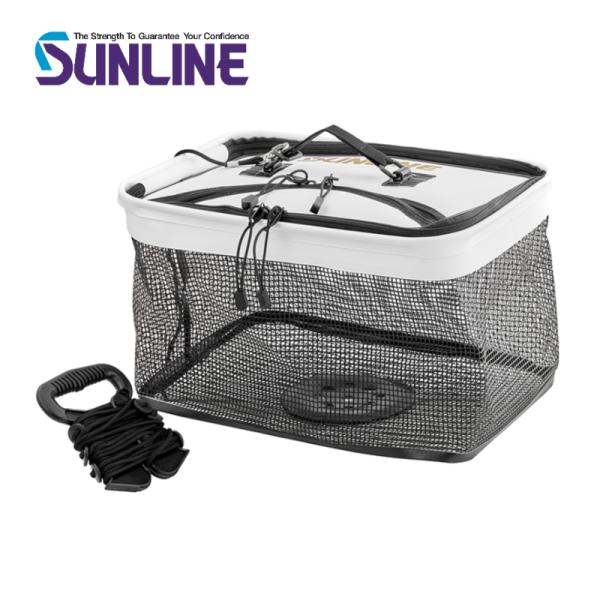 【発売日：2026年05月31日】SUNLINE ステータス釣った魚のキープに最適なフロートタイプのスカリ。釣った魚を入れやすい投入口、水切れの良いメッシュ素材、釣った魚が吐き出すエサや鱗が抜け出しやすいように設計した底穴付きでストレス無く...