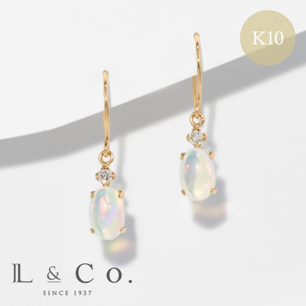 シンプルなフックピアスのデザインにすることにより、オパールの虹色に揺らめく繊細な光を引き立てます。いつものコーディネートにあわせてワンランク上の装いを。■商品詳細商品番号：95-1315使用石：オパール、ダイヤモンド 0.02ct×2（計0...