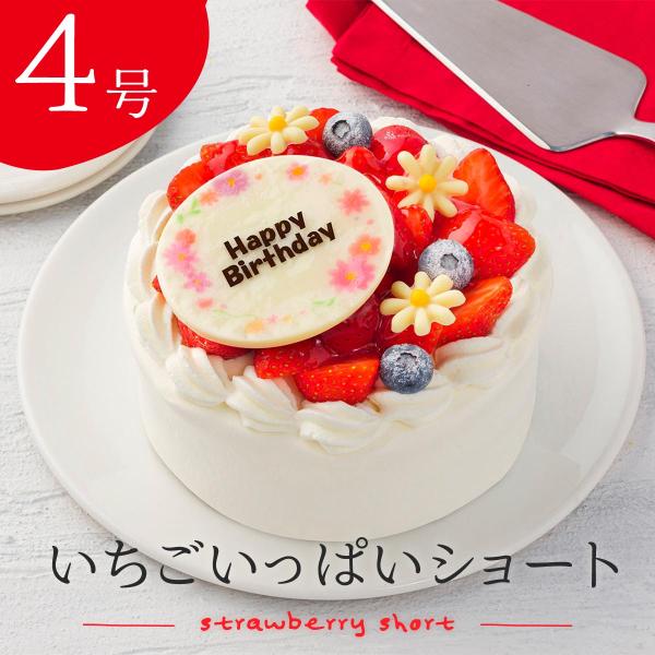 誕生日やお祝いにはデコレーションケーキ●商品情報・商品名：いちごいっぱいショート・4号-直径12cm※ロウソク5本入1袋別添●原材料原材料：いちご, ブルーベリー,ラズベリー, 生クリー ム, 砂糖, 卵, 小麦粉, はちみつ,マーガリン,...