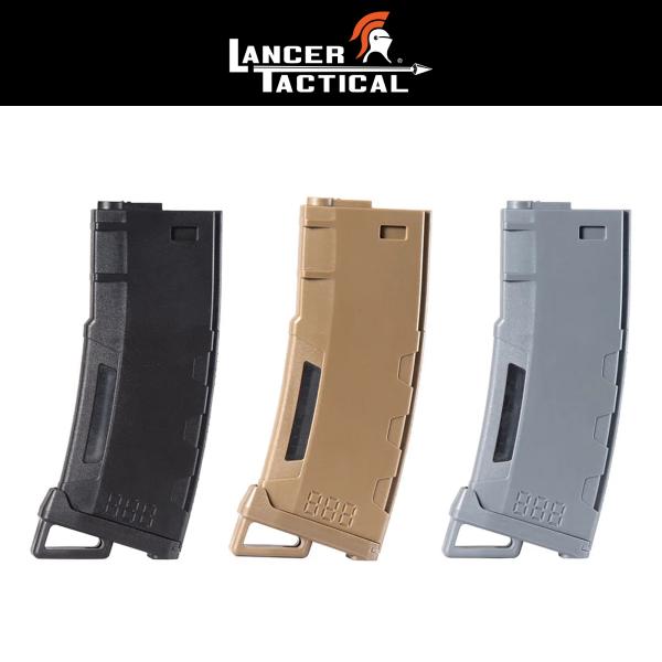 LANCER TACTICAL 130 Round High Speed Mid-Cap Magazine高速連射対応のハイスピードマガジン。透明な窓からBB弾の残量が確認可能。耐衝撃性ポリマー製で、表面には頑丈なテクスチャーが施されていま...