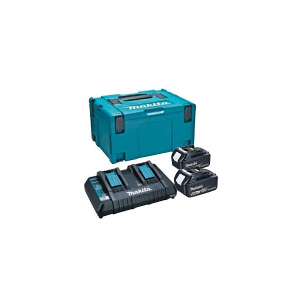 18V-6.0Ahバッテリ2個と2口急速充電器1個がマックパックタイプ3にセット！セット内容：　BL1860B×2個　2口急速充電器DC18RD×1個　マックパックタイプ3×1個【makita】【BL1860B×2本・DC18RD・マックパ...