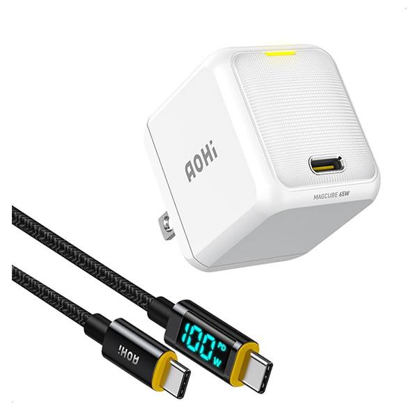 最大出力65Wのtype-C急速充電器と、PD対応のtype-Cケーブルのセットです。※仕様は予告なく変更される場合があります。※一部、別カラーの画像を使用しております。カラー：ホワイト重量：約104gサイズ：約41x42x36.5mm入力...