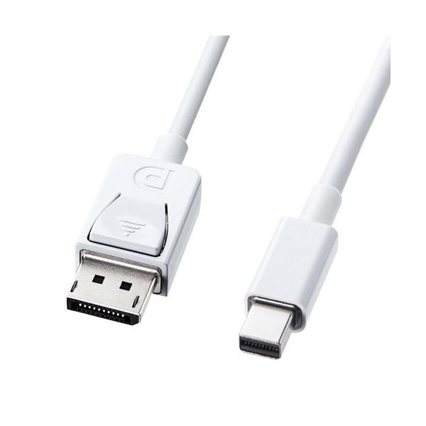 ミニDisplayPort→DisplayPort変換ケーブル1m白■コネクタ形状：ミニDisplayPortオス-DisplayPortオス■ケーブル長：約1m■カラー：ホワイト■ケーブル直径：約4.5mm■線材規格：UL20276■対応...
