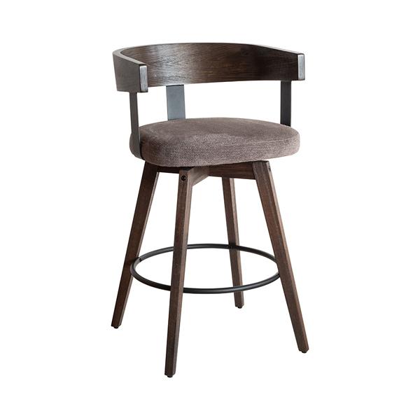 木目が美しい曲げ木フレームが特徴のスタイリッシュなバーチェア『Satio（サティオ）』。ゆったり座れる座面設計とリラックスできる背もたれ付きで快適。足置きと360度回転で立ち座りもラクラクです。カラーはホワイト×グレー、ナチュラル×アイボリ...