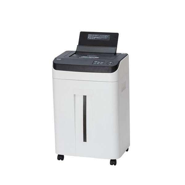 紙を置くだけで自動細断を開始。細断前の面倒な小分けが不要。【仕様】本体寸法：W375×D268×H578mm本体重量：10.9kg投入幅：222mm細断形状：マイクロカット細断寸法：約2×15mm最大細断枚数：自動細断/100枚（A4上質紙...