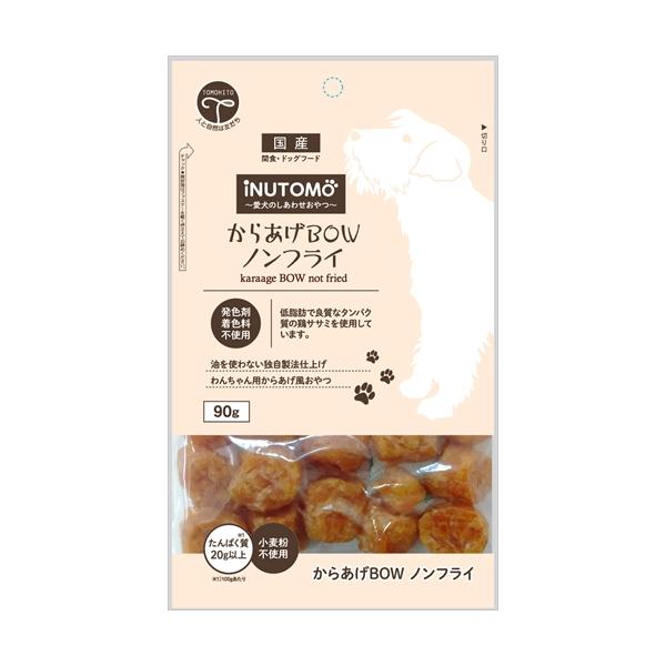 ・油を使わない独自製法仕上げのわんちゃん用からあげ風おやつです。・低脂肪で良質なタンパク質の鶏ササミを使用しています。・発色剤、着色料不使用