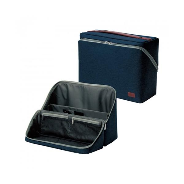 大きく開いて安定。あっという間にすっきりスタンド！ワークスペースをすぐに展開することができます。開いたままで自立するので、収納したものを取り出しやすい。大きく開いて使いやすい。仕切りもついて小分け収納にも便利（仕切板2枚付き）A4カタログ、...