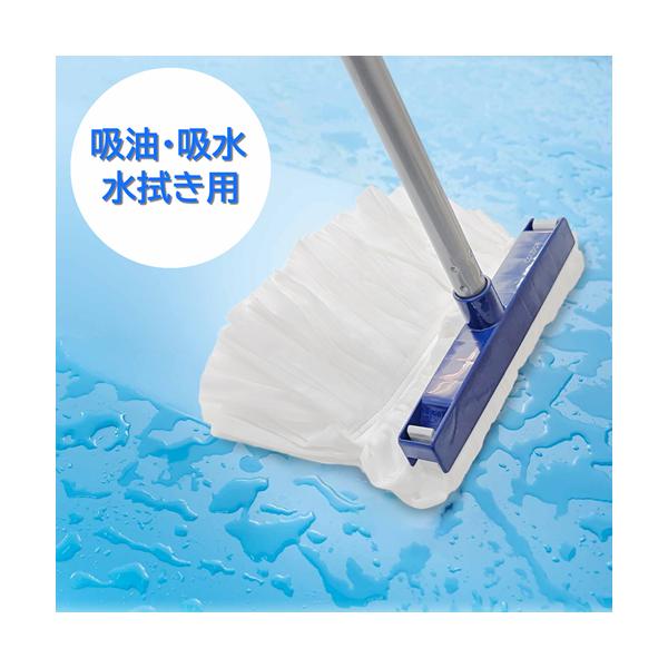 短冊状の不織布（モップ糸）が油や水を吸い取ります。●帯加工でからみにくく、器具に取り付けやすい。●洗って繰り返し使えます。（回数は使用状況により異なります。）●JPスナップモップ♯8、SWスプリングモップ♯8、SWセフティタフモップ、コンド...