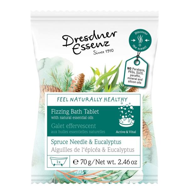 Dresdner Essenz Sparklingbath Pine &amp; Eucalyptusスパークリングバス　松の木＆ユーカリ香りの良い、スパークリングバス。運動後の体をいたわる松葉油とユーカリ油配合。鼻にスーッと通る香りのスパ...