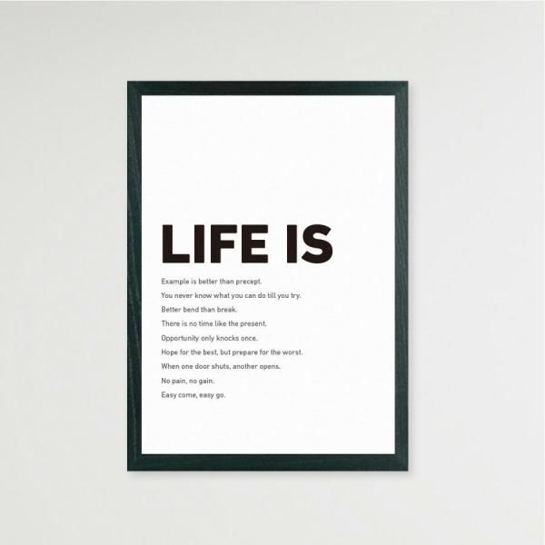 ラフィエットオリジナルアートフレームです。LIFE ISExample is better than precept.You never know what you can do till you try.Better bend than ...