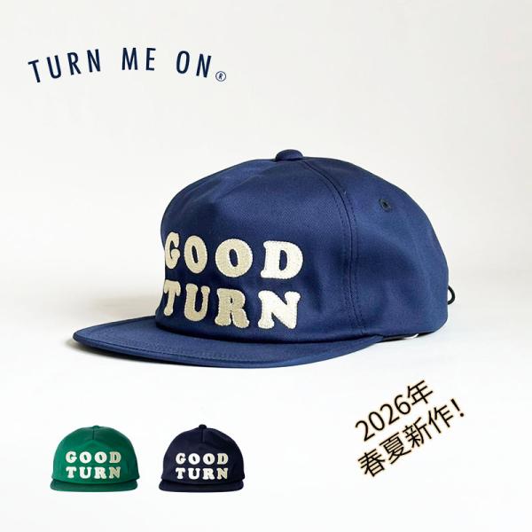【発売日：2026年03月02日】GOODなTURNで毎日を。細やかな刺繍をフロントに施したインパクトありなキャップです。通気性にも富み軽く使いやすいコットン100％サイズも調整はバックのストラップでメンズもレディースも大人も子供もみんな被...