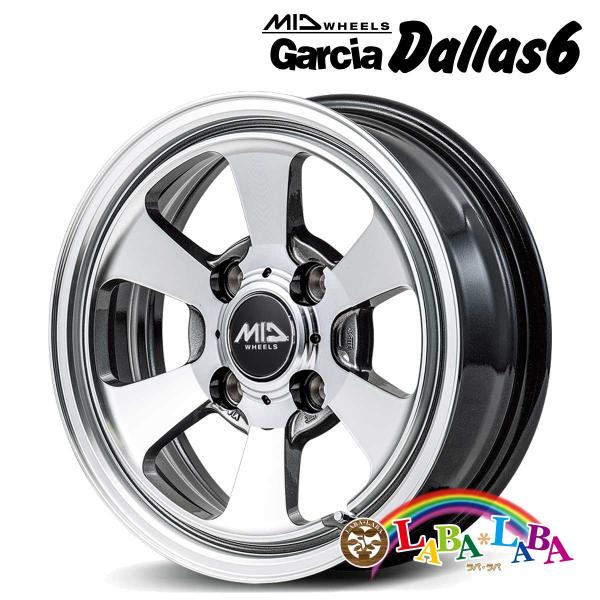 【商品説明】MID GARCIA Dallas6【ホイール詳細】 ■アルミホイール ■カラー：ポリッシュライングレー■インチ：14インチ■リム幅：4.5J■ホール数：4H■PCD：100mm■インセット：+451445 +45 100-4H...