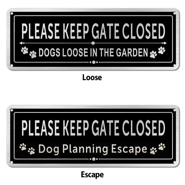【商品詳細】"PLEASE KEEP GATE CLOSED.DOGS LOOSE IN THE GARDEN(門は閉めておいてください。庭で犬が放し飼いにされています)""PLEASE KEEP GATE CLOSED.Dog Plann...